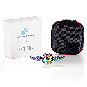 Solid Metal Sphere Fidget Spinner Iridescent Sensory Hand Finger Spinning Toy ADD ADHD Stress Relief Anxiety Relieves Reducer for Kids and Adults.