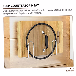 Hemoton 4pcs Wall Mounted Pot Lids Holder Wall Door Mounted Pan Lid Cover Hanger Rack Kitchen Utensil Cutting Board Organizer for Home and Kitchen Use