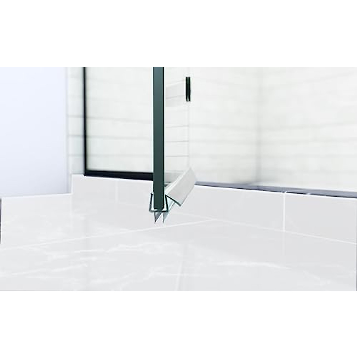 Randall Frameless Shower Door Bottom Seal Sweep 39inches Long for 3/8 inches Glass - Made in The USA - Stop Leaks and Water Coming Out of Shower