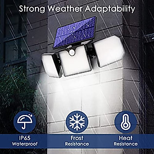 UCGG Solar Wall Lights Outdoor, Motion Sensor 230 LED 2400Lm Flood Lights 3 Adjustable Head 270° Wide Angle Lighting, IP65 Waterproof for Porch Yard Garage Pathway -2Pack, Black