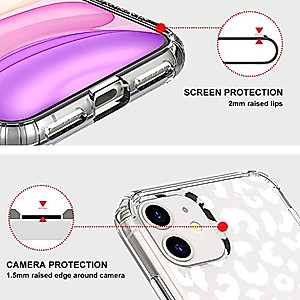 MOSNOVO for iPhone 11 Case, [Buffertech 6.6 ft Drop Impact] [Anti Peel Off] Clear Shockproof TPU Protective Bumper Phone Cases Cover with White Leopard Print Design for iPhone 11
