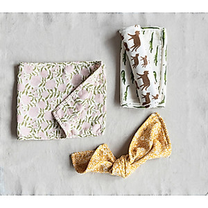 Creative Co-Op Cotton Burp Cloth with Pattern