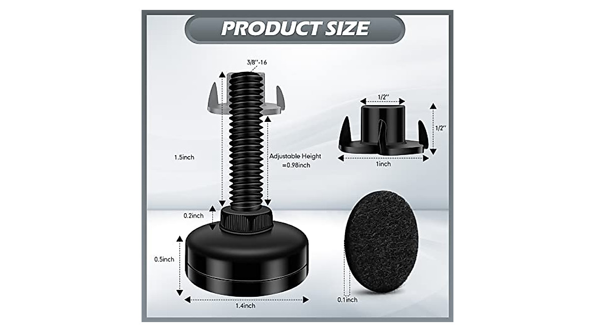 Adjustable Furniture Leveling Feet - Set of 10