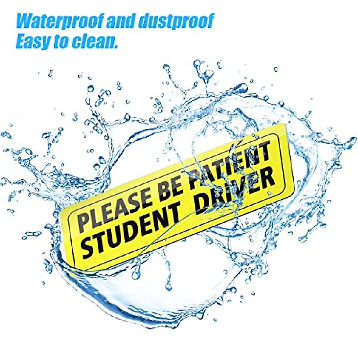 3PCS Student Driver Magnet for Car, 3.5 * 9" Upgraded Reflective Red Font Student Driver Safety Sign Magnet Vehicle Bumper Magnetic Sticker for New Drivers, Beginner, Car Accessories (Black/Red-1)