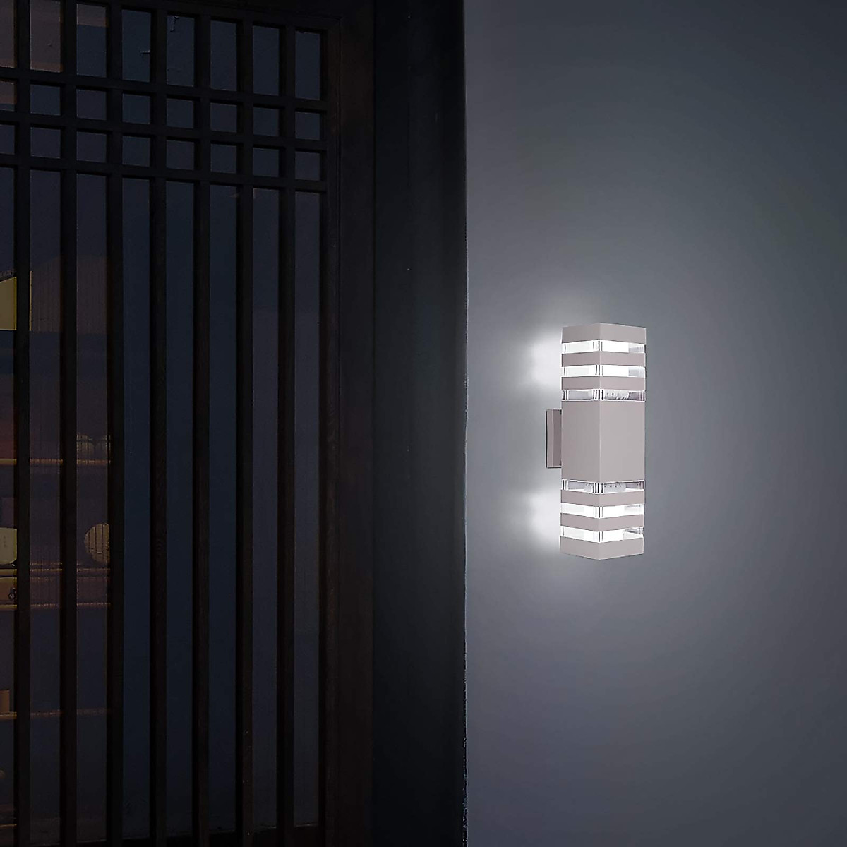 AOZBZ Modern Outdoor Wall Light, Waterproof Wall Mount Light Fixtures, Up Down Dual Head Lighting Source, Porch lights for Courtyard Garden Corridor (2 pack)