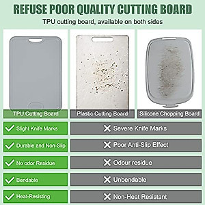 Gintan 9-in-1 Collapsible Cutting Board and TPU Cutting Board, BPA-Free, With Knife,2 Item Bundle