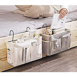 Bedside Caddy/Bedside Storage Bag Hanging Organizer for Bunk and Hospital Beds,Dorm Rooms Bed Rails,Can be Placed Glasses,Books,Mobile Phones,Keys ,daily supplies (E-style)