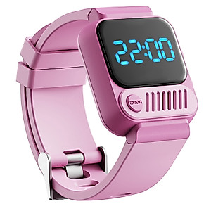 Potty Training Timer Watch for Boys and Girls,Kids Training Toilet Timer Watch,Waterproof,Rechargeable,Music Tones,Automatic Timers Plays Music,Alarm,Baby and Toddler Potty Train Toilet Time Aid,Pink