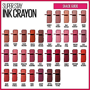 Maybelline Super Stay Ink Crayon Lipstick Makeup, Precision Tip Matte Lip Crayon with Built-in Sharpener, Longwear Up To 8Hrs, Accept A Dare, Wine Pink, 1 Count