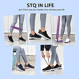 STQ Running Shoes Womens Lightweight Tennis Shoes Non Slip Gym Workout Shoes Breathable Mesh Walking Sneakers Black White 8.5