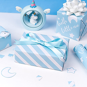 RUSPEPA Wrapping Paper Rolls for Baby Shower, Birthday- 17 inches x 10 feet per Roll, Total of 3 Rolls, Baby Boy