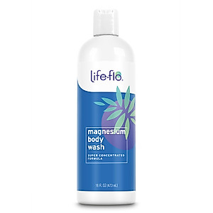 LIFE-FLO Magnesium Body Wash, Refreshing, Moisturizing Liquid Soap with Magnesium Chloride from the Zechstein Seabed, Peppermint Oil and Rosemary Oil, 60-Day Guarantee, Not Tested on Animals, 16oz