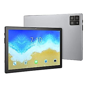Naroote Tablet PC, 8GB RAM 128GB ROM Octa Core CPU Dual Camera Office Tablet 8800mAh Silver Color IPS Screen 10 Inch for Family (US Plug)