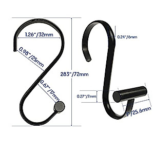 Metal Shower Curtain Hooks,Rust Proof Shower Curtain Rings for Bathroom,T-Bar Decorative Shower Curtain Hooks for Shower Rod,Set of 12(Black)