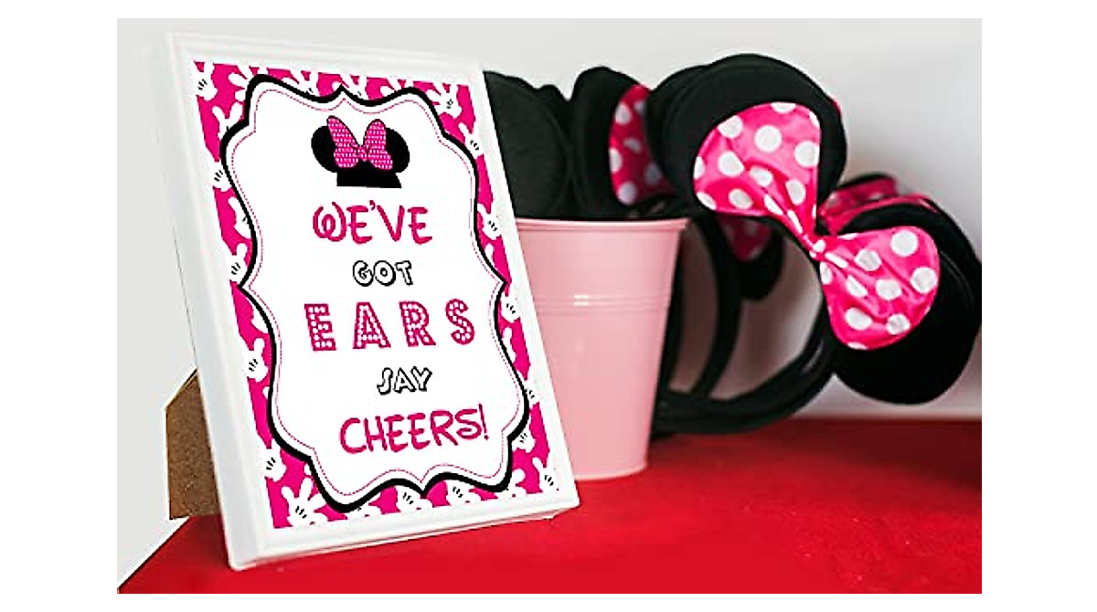 Minnie Mouse Birthday Signs – 4 Party Decor Signs for Disney Celebrations