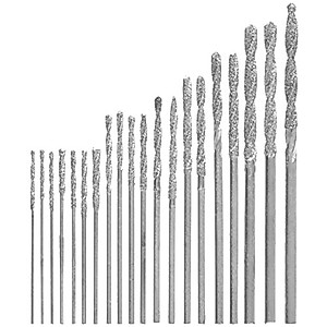 Drixet Diamond High Speed Steel (HSS) Twist Drill Bit Set - 20 Heavy Duty Twisted Bits, Metric Sized Micro Bits for Drilling Small Tiny Holes in Wood, Soft Metal, Plastic, Jewelry