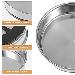 Cabilock 1pc Stainless Steel Tray Turntable Shelf Round to Rotate