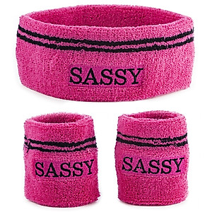 Funny Guy Mugs Sassy Unisex Sweatband Set (3-Pack: 1 Headband & 2 Wristbands)