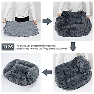 LQUOXH Dog Beds House Sofa Square Cotton Plush Mat for Small Medium Dogs Large Cat House Pet Bed (Color : Coffee, Size : Small)