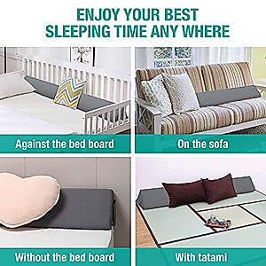Vekkia King Size（76"x10"x6"） Bed Wedge Pillow/Headboard Pillow/Mattress Wedge,Gap Filler to Close The Gap (0-6") Between Headboard and Mattress （Gray）