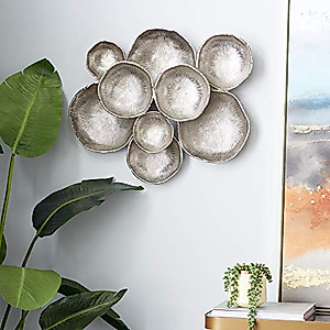 Deco 79 Aluminum Abstract Wall Decor, 24" x 5" x 20", Silver