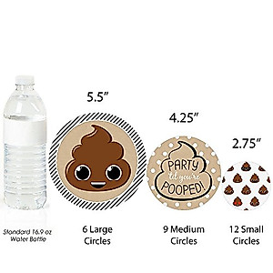Party 'Til You're Pooped - Poop Emoji Party Giant Circle Confetti - Party Decorations - Large Confetti 27 Count