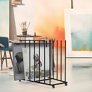 Art Storage Rack,Canvas Storage for large canvases up to 57 inches,Art Print Display Rack,Art Storage Rack With Caster Wheels for art shows,vendors,large framed art,Canvas Board,Panel,Drawing Board