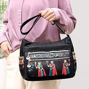 Collsants Small Nylon Crossbody Bag Everyday Purse for Women Travel Shoulder Bag Multi Pocket (mc)