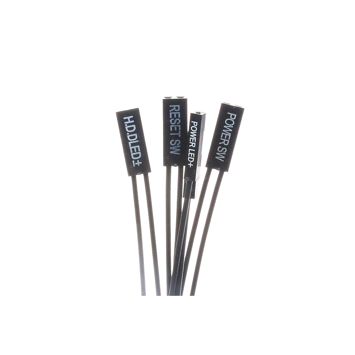 NOYITO Motherboard Extension Cable Set 22AWG Silver Plated Cable Gold-Plated Plug Power SW Power LED HDD LED Reset SW Four Kinds Extension Cable for PC DIY (0.3 Meters, Black)