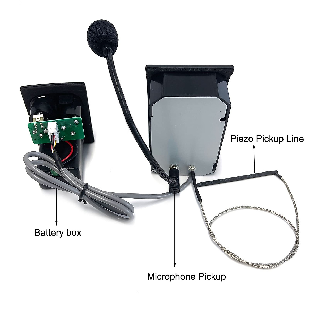 Acoustic Guitar Pickup,5 Band EQ Equalizer Guitar Preamp Piezo Pickup Tuner with Mic LCD Display