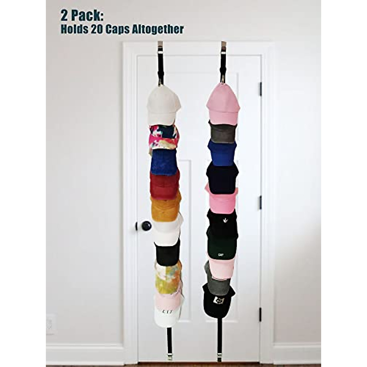 YCMI Hat Racks Organizer - Baseball Cap Holders Rack - Clothing Racks (black, 2 Pack)