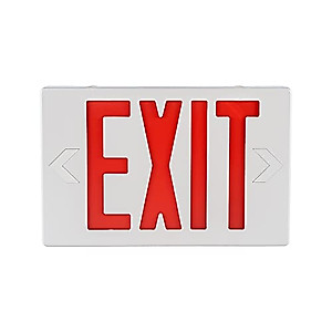 Gruenlich LED Emergency EXIT Sign with Double Face and Back Up Batteries- US Standard Red Letter Exit Lighting, UL 924 Qualified, 120-277 Voltage, 2-Pack