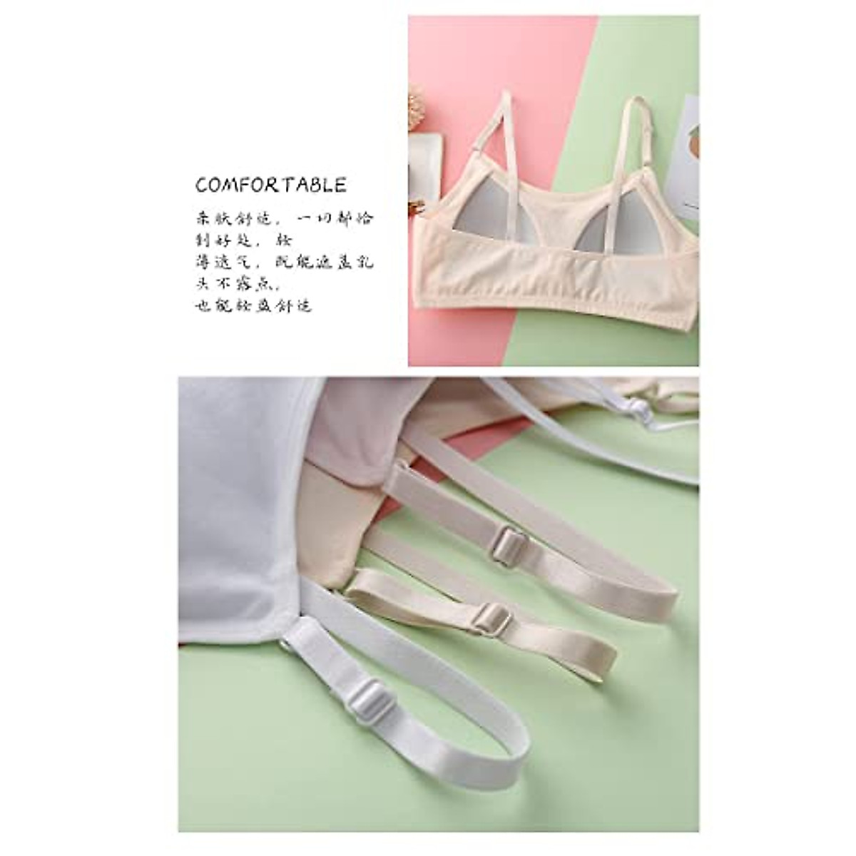 TOPQ Girls Bras 10-12 Years Old Cute Clothes for Girls 10-12 Teen Bras for Girls Ages 12-14 Training Bras for Girls 14- Bra (6PC, One Size)