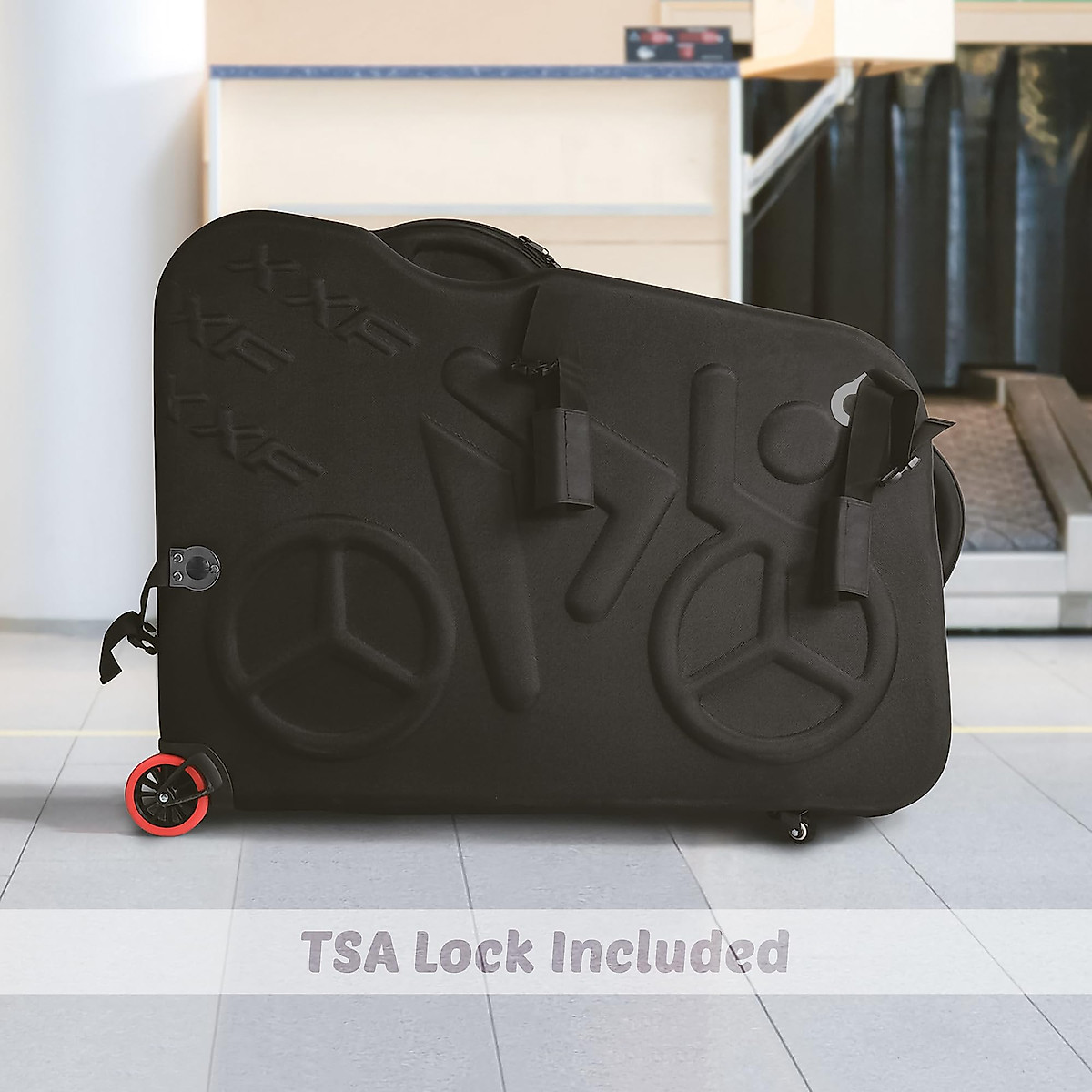 CyclingDeal Bike Travel Case - 700c Bikes - Bicycle Air Flights Travel Hard Case Box Bag EVA Material Lightweight & Durable with TSA Lock - Great for Road Bike -Transport Equipment Pro