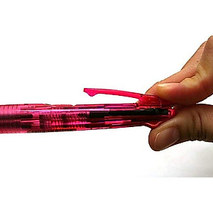 ZEBRA Clip-On G Series 4 Color Ballpoint Multi Pen - 0.7 mm - Pink Body (B4A3-P)
