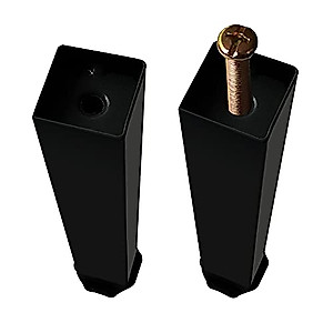 Metal Furniture Support Legs Adjustable Height Heavy Duty Bed Center Frame Slat feet risers for Queen/King Platform Bed Frame Replacement Parts 2PS (5.9" to 8.6")