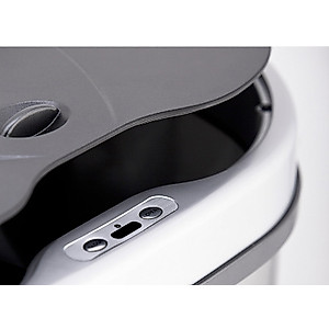 NINESTARS Automatic Touchless Infrared Motion Sensor Trash Can/Recycler with D Shape Silver/Black Lid & Stainless Base, 18 Gal, Stainless Steel