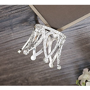 Newwe Pack of 3 Silver Air Plant Holder Cute Crystal Tillandsia Display Container Home Decors Office Desktop Marble Egg Sphere Stand