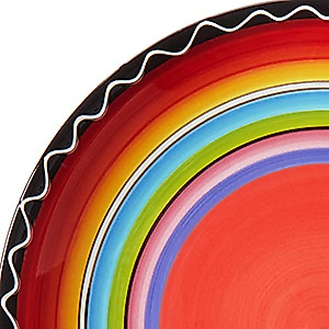 Certified International Tequila Sunrise Salad/Dessert Plate, 9-Inch, Assorted Designs, Set of 4, Multicolored