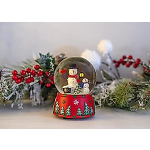 Elanze Designs Cardinal 100 MM Christmas Snow Globe Plays Frosty The Snowman