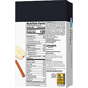 Amazon Brand - Happy Belly Instant Oatmeal, Apple & Cinnamon, 1.23 ounce (Pack of 10)