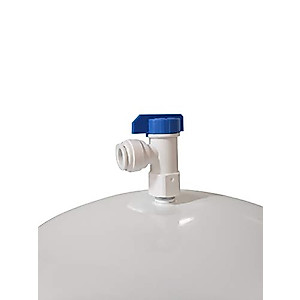 Metpure Quick Connect Tank Ball Valve with Gasket For Water Purification Systems And Reverse Osmosis System Pressurized Water Storage Tank (1/4" Female NPT x 3/8" OD Quick Connect)