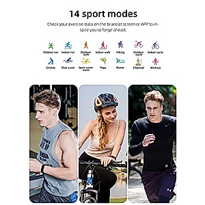 OCTANDRA Pulse VeryFit Fitness Tracker Alexa Built-in Heart Rate SpO2 Blood Oxygen Saturation Sleep Monitor Step Counter Running Pedometer 5ATM Waterproof Smart Watch for Men Women (GT Band) (Black)