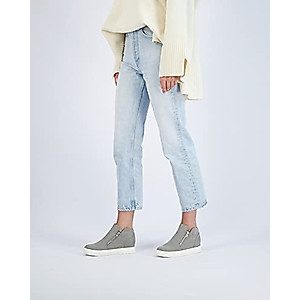 CUSHIONAIRE Women's Hart Sneaker Wedge Booties– Slip-On Sneaker Wedge Boots for Women with Dual Zipper, Cognac 8