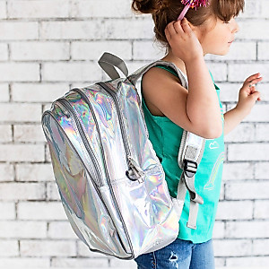 Wildkin 15-Inch Kids Backpack for Boys & Girls, Perfect for Early Elementary, Backpack for Kids Features Padded Back & Adjustable Strap, Ideal for School & Travel Backpacks (Holographic)