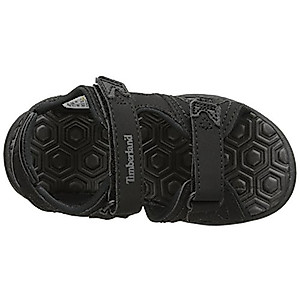 Timberland baby boys Adventure Seeker 2-strap Flat Sandal, Blackout, 7 Big Kid US