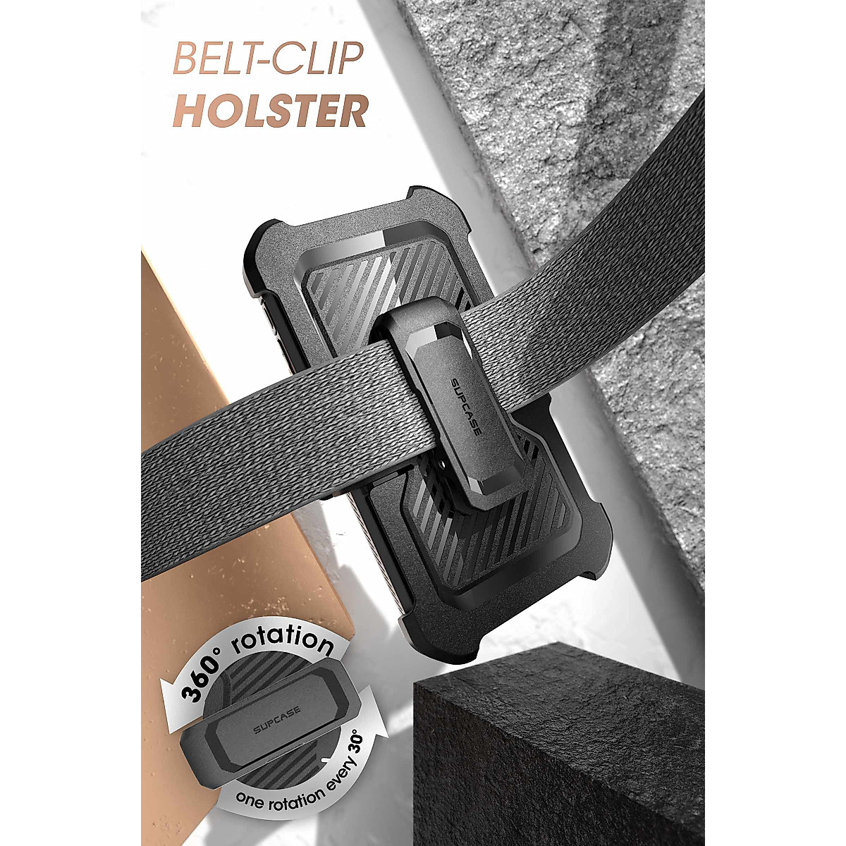 SUPCASE for iPhone 13 Case with Stand & Belt-Clip (Unicorn Beetle Pro), [Built-in Screen Protector] [Military-Grade Drop Protection] Heavy Duty Rugged Kickstand Phone Case for iPhone 13, Ruddy