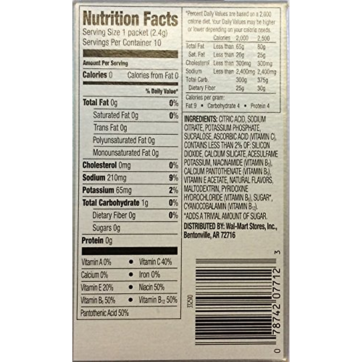 Great Value Good Source of Vitamin C Kiwi Strawberry Fitness Drink Mix (Pack of 4)