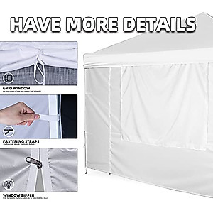 MordenApe Sunshade Sidewall, SunWall with Door and Window for 10×10 Pop Up Canopy, Outdoor Instant Canopies Wall, 1 Piece Only (White)