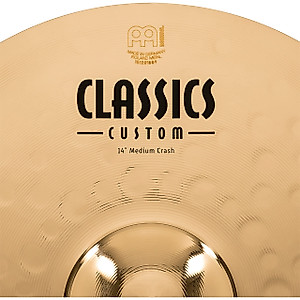 Meinl 14" Medium Crash Cymbal - Classics Custom Brilliant - Made in Germany, 2-YEAR WARRANTY (CC14MC-B)